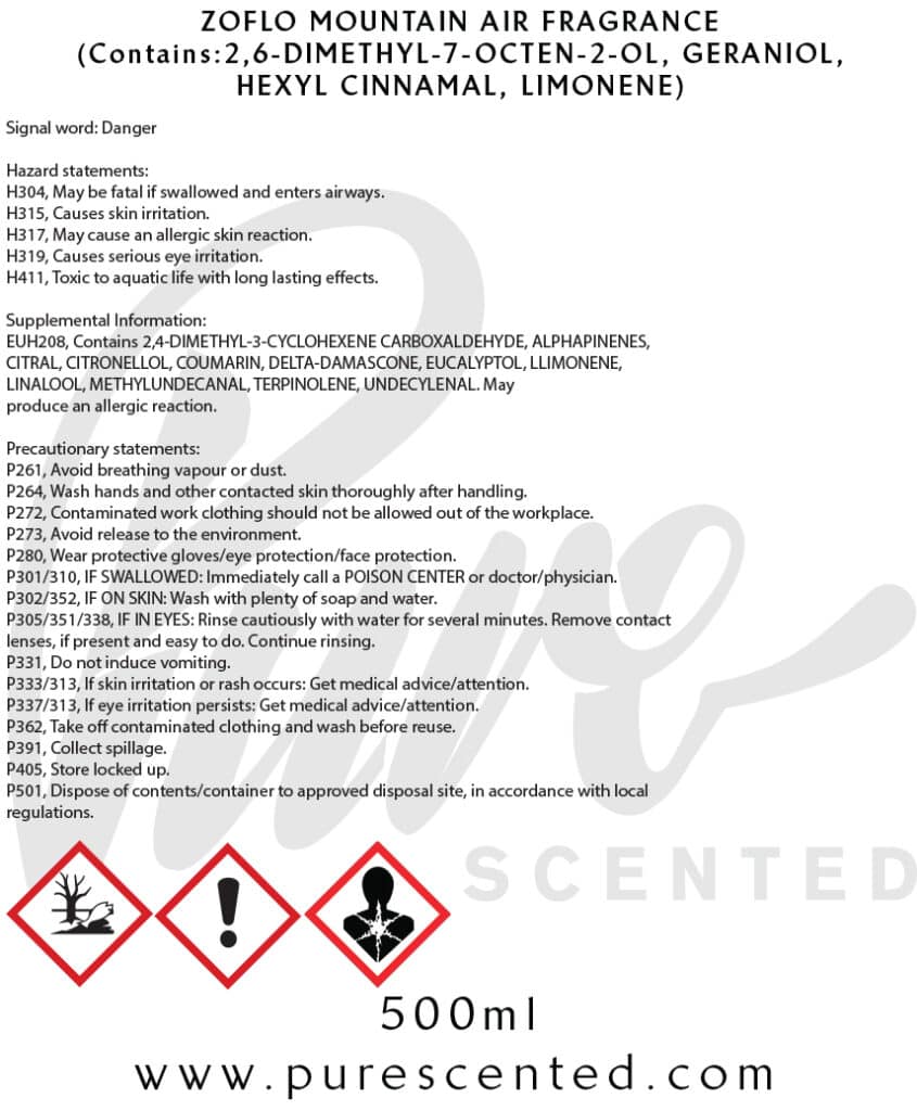 Zoflo Mountain Air Fragrance Oil - Pure Scented