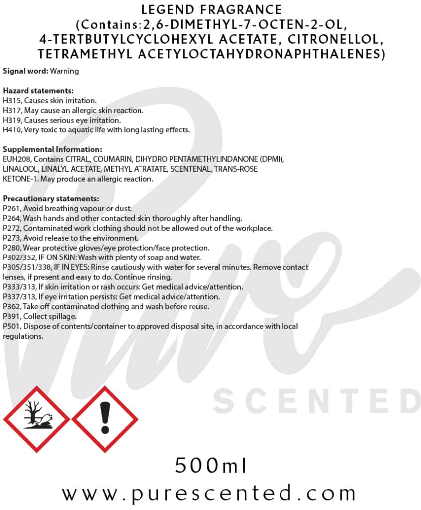 Legend Fragrance Oil - Pure Scented