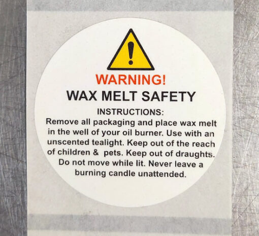 Wax Melt Safety Label